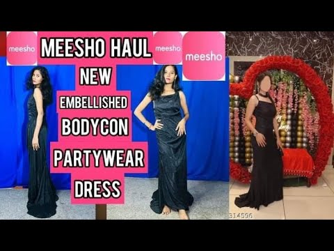 Meesho haul🌟New Trendy Embellished women’s Bodycon dress 🌟Meesho 🌟 ...