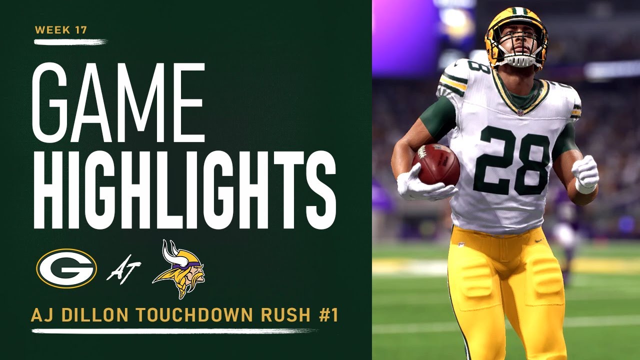 Game Highlight - AJ Dillon TD Rush #1 | Packers at Vikings - Week 17 ...