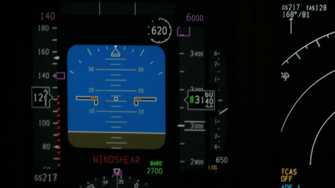 B737 Windshear after take off 4, Windshear training - YouTube