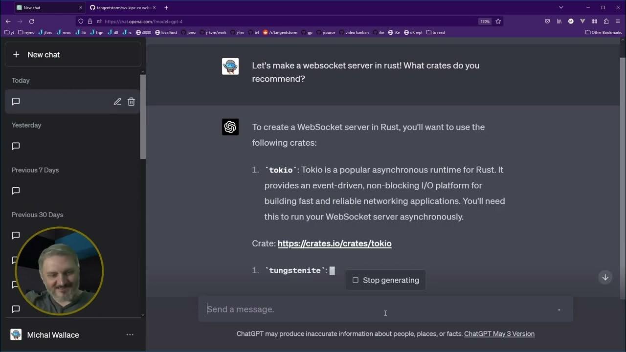 Rust Websocket Server with ChatGPT 4 - YouTube