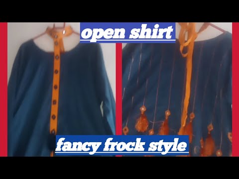 New Open shirt style || how to make open shirt || fancy frock style ...