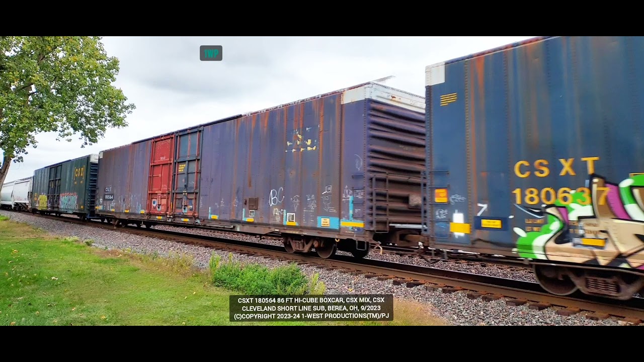 CSXT 180564 86 ft Hi-Cube Boxcar, CSX Mix, CSX Cleveland Short Line Sub, Berea, OH Photo 2023 ...