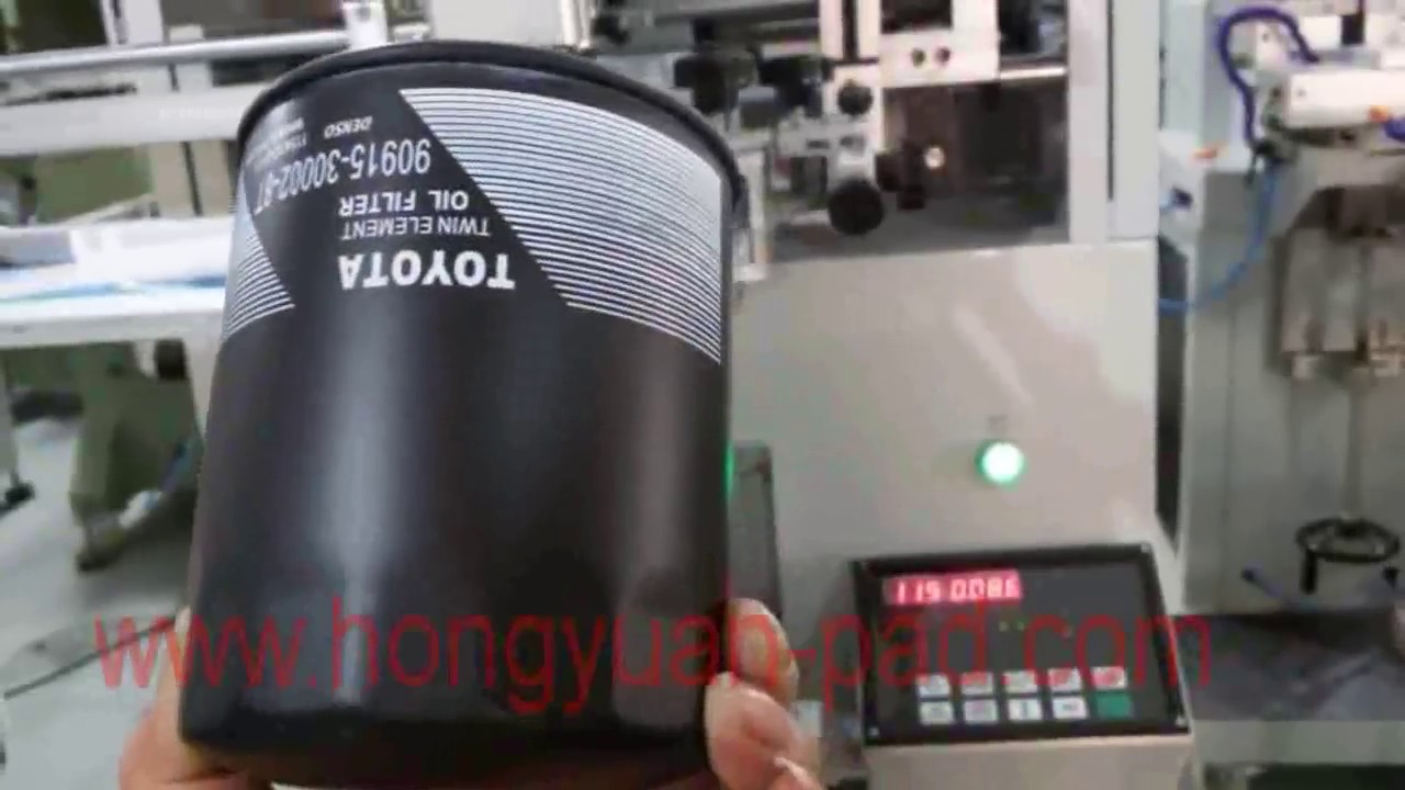 1 Color Screen Printing Machine For Printing Car Oil Filter - YouTube