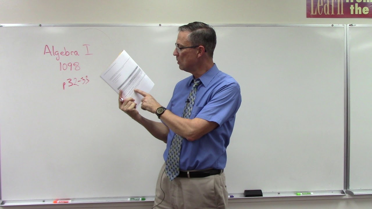 Algebra 1098 - p. 32-33 - YouTube