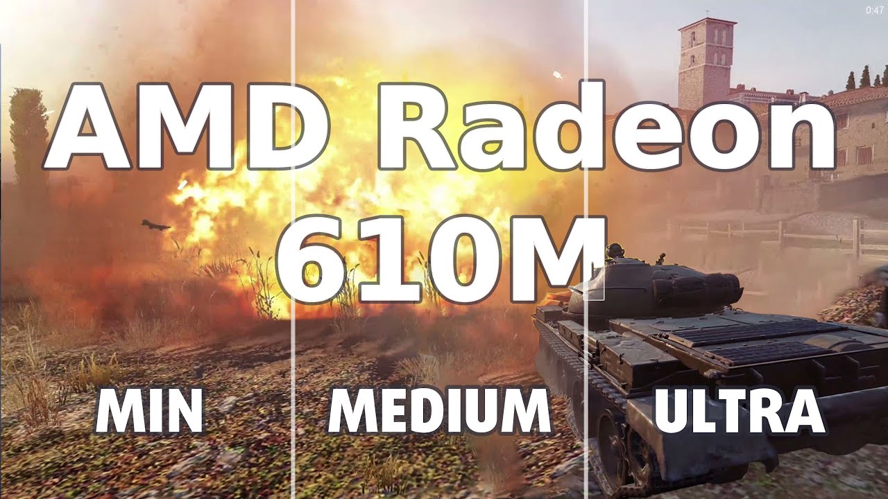 🎮 AMD Radeon 610М - World of Tanks gameplay benchmarks (1080p) - YouTube