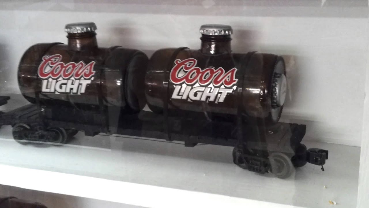 Coors Light Beer bottle 0 gauge Lionel train car - YouTube