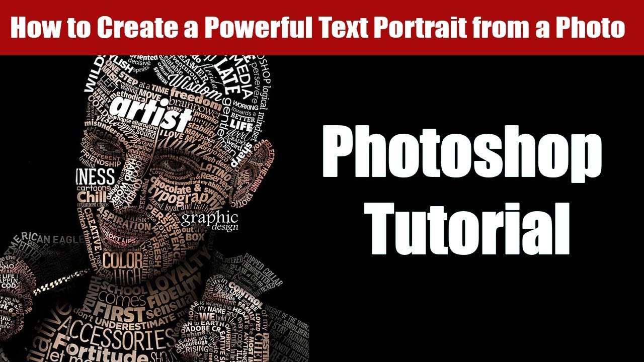 text portrait photoshop tutorial Create Portrait From Text Photoshop ...