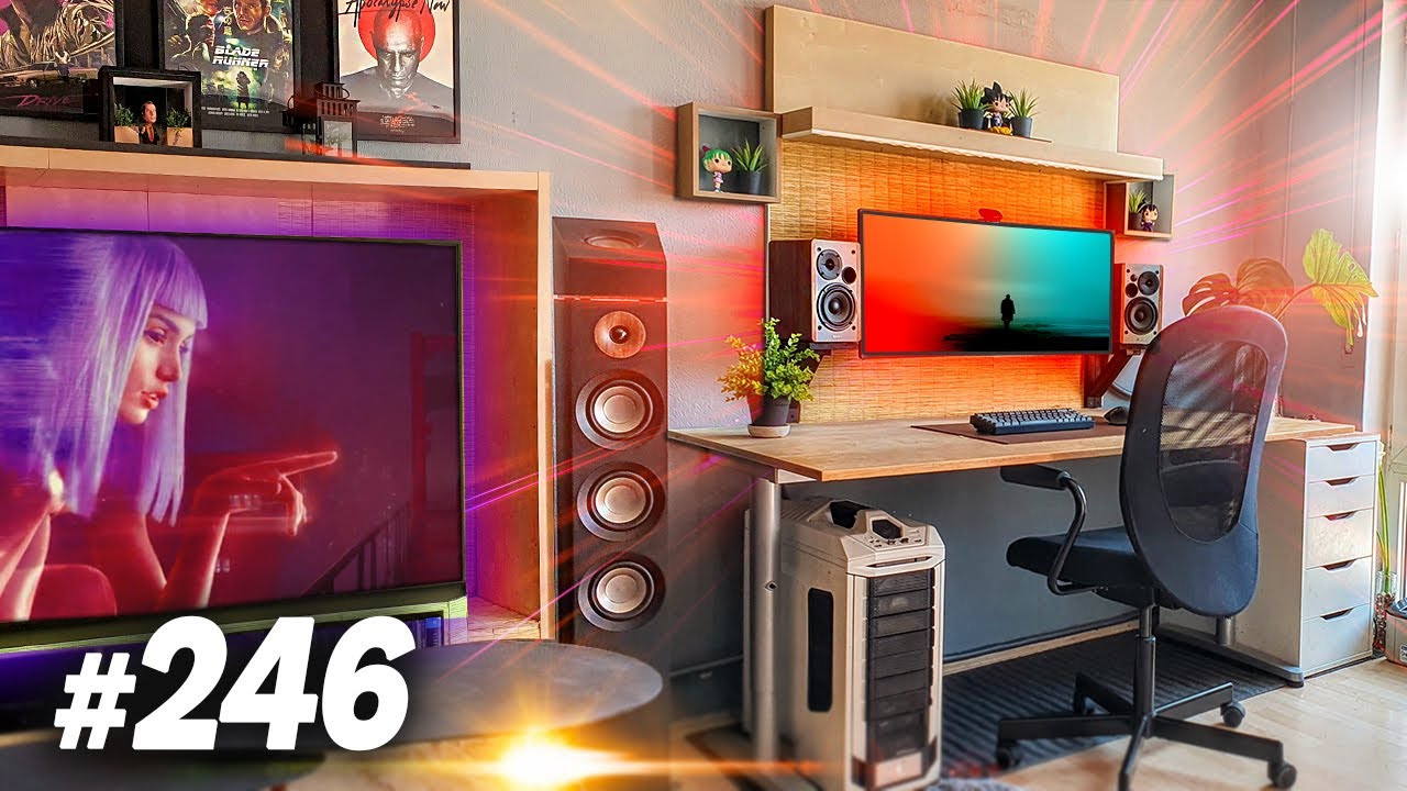 Room Tour Project 246 - CHILL Desk & Gaming Setups! - YouTube