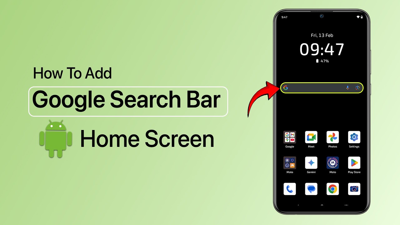 How To Add a Google Search Bar On Android Home Screen? - YouTube
