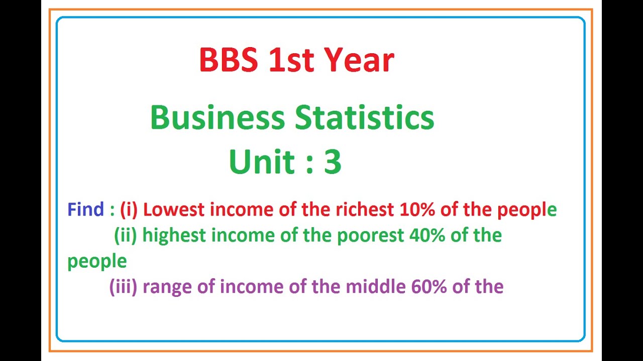 BBS 1st year : Business Statistics, Unit : 3 - YouTube
