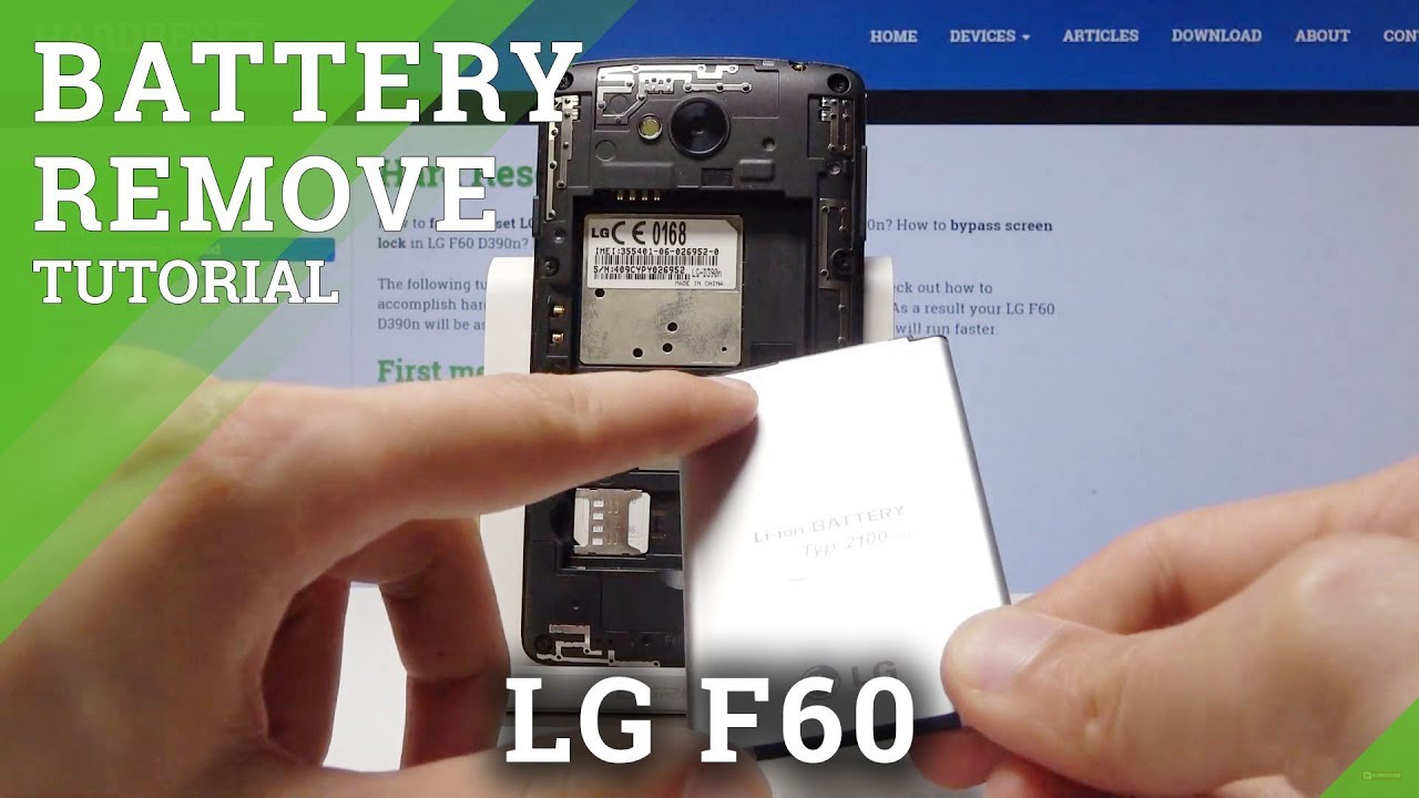 How to Remove Battery from LG F60 - Open Back Cover / Force Restart ...