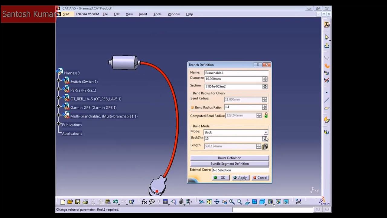 CATIA v5 | DASSAULT SYSTEMES | PART 6 - ROUTING HARNESS - YouTube