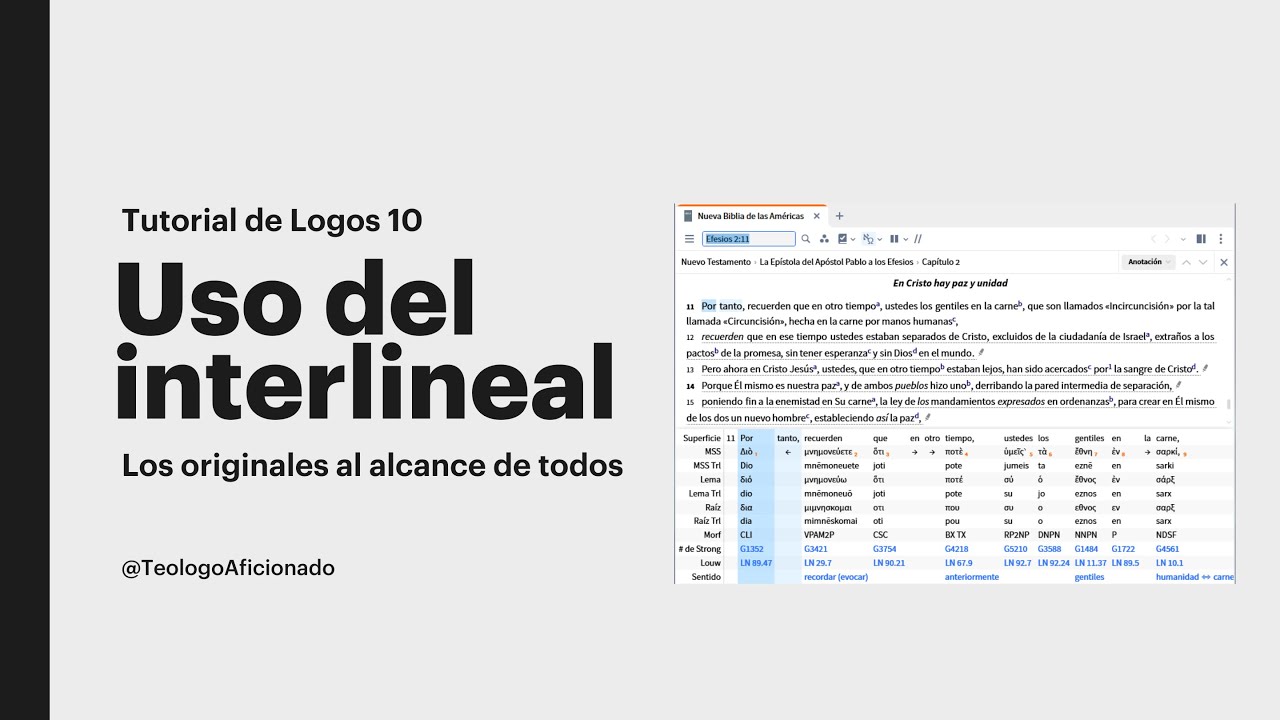 Dominando el Uso de Interlineales Inversos en LOGOS/VERBUM 10 - YouTube