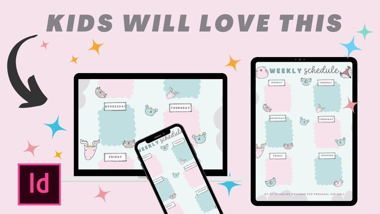 Create a Fun Weekly Schedule for Kids: Adobe InDesign Tutorial - YouTube