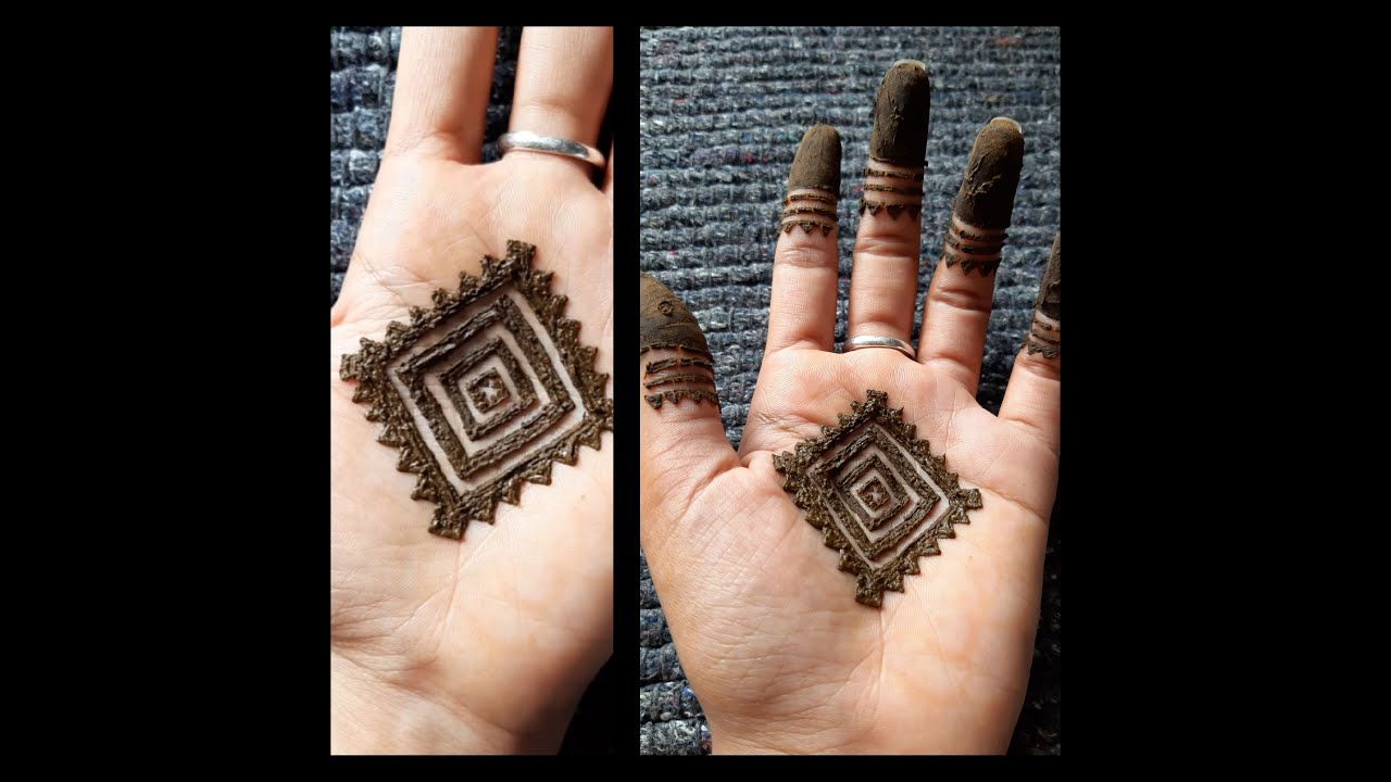 Square Henna Tattoo Design || Easy Mehndi Design || Henna Design For ...
