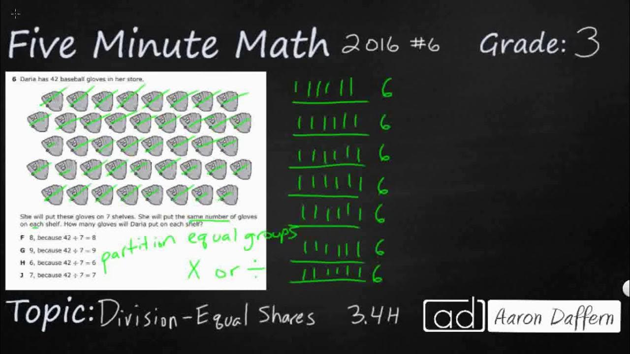 3rd Grade STAAR Practice Division - Equal Shares (3.4H - #1) - YouTube