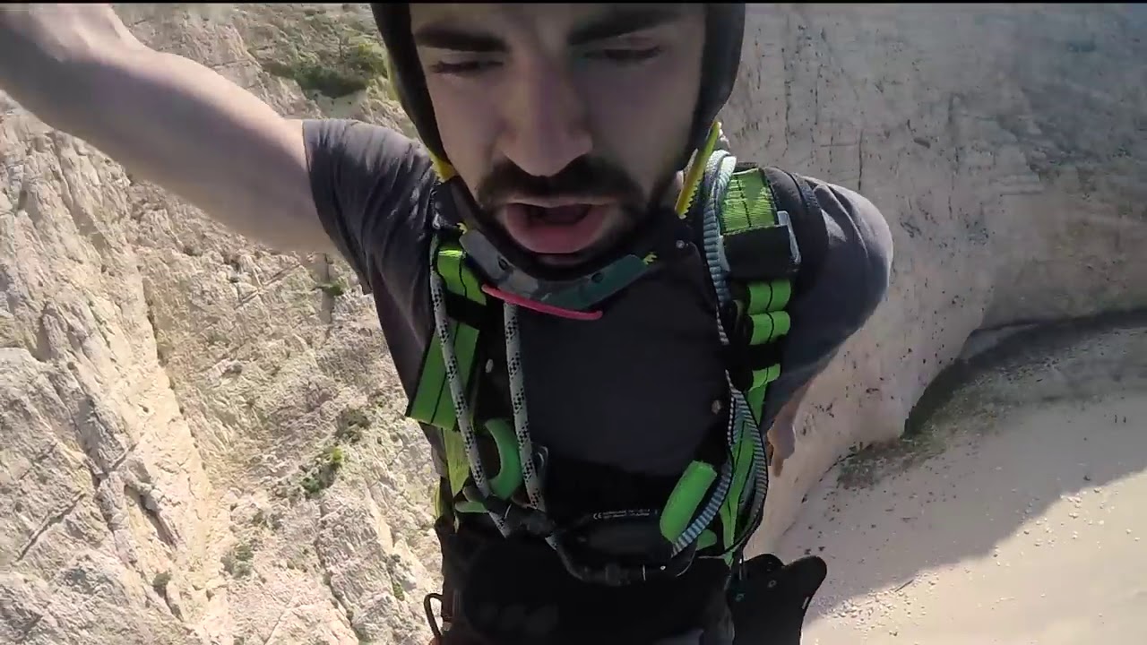 600 foot Insane Rope Swing over SHIPWRECK!!! in Greece in 4K ...