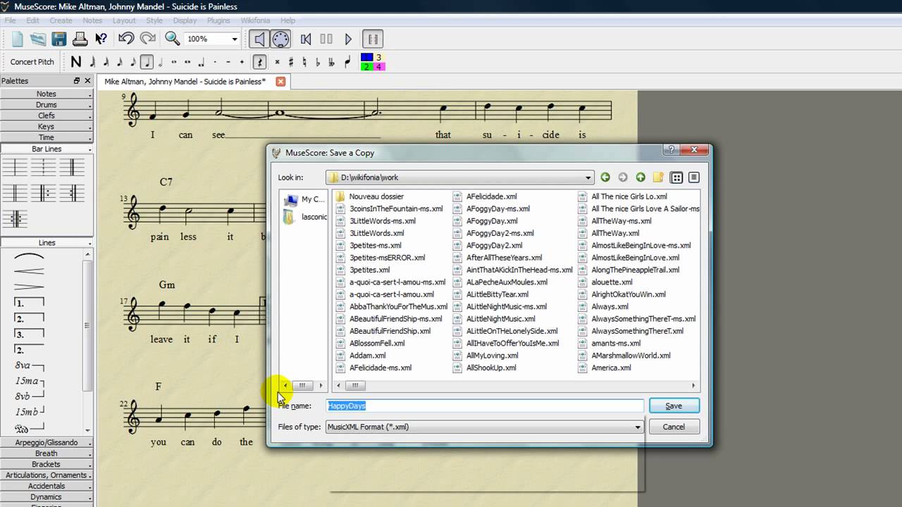 How to edit a Wikifonia lead sheet - YouTube