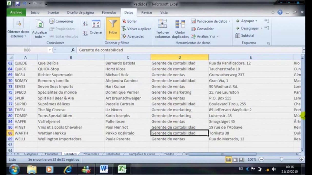 como crear filtros automaticos en excel - YouTube