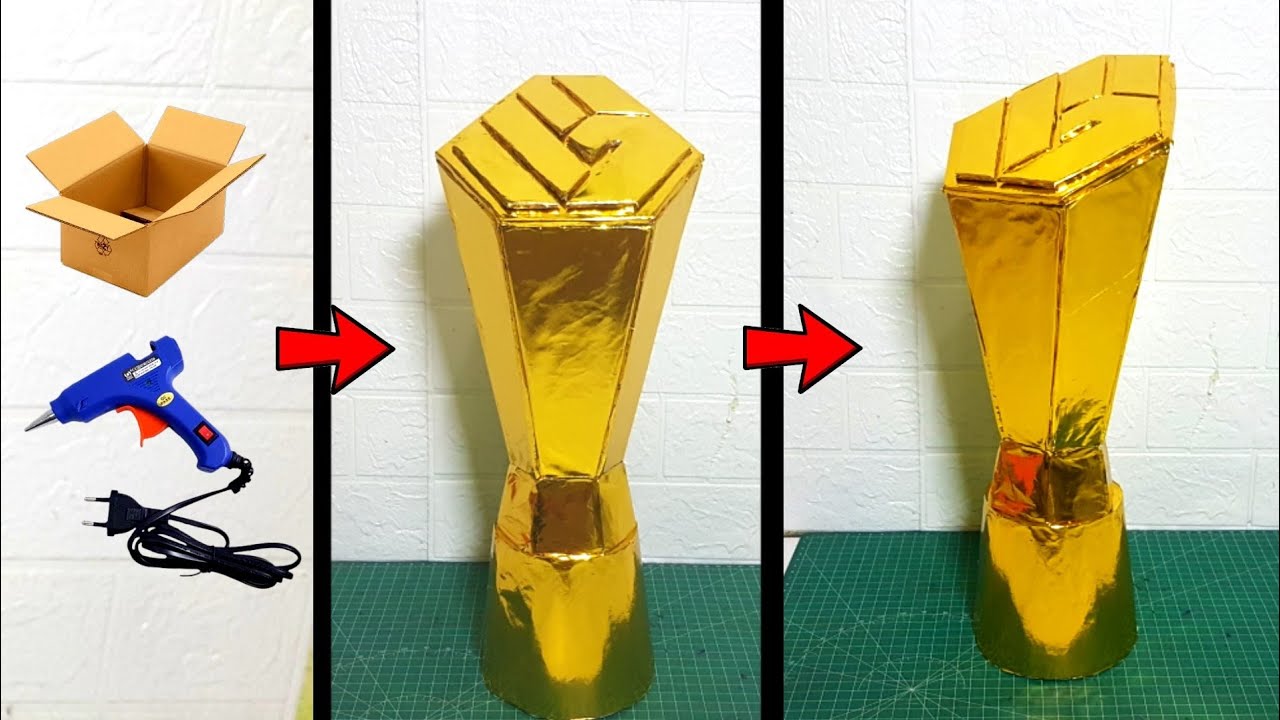 Cara Membuat Trofi Piala Menpora dari kardus | Handmade Football Trophy ...