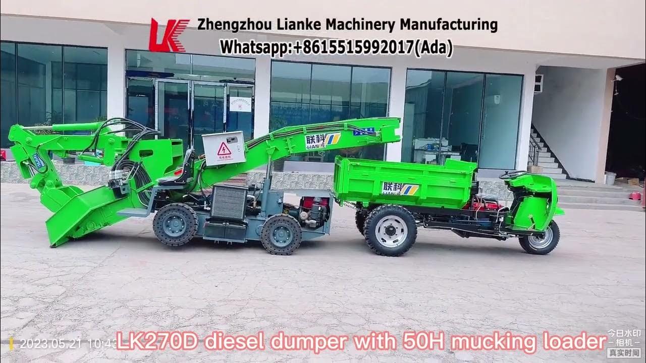 LK270D diesel dumper /mini dumper working with ZWY-50H haggloader /mucking loader. - YouTube