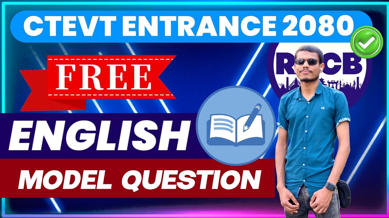 English Model questions for CTEVT entrance exam 2080 || ROCB - YouTube
