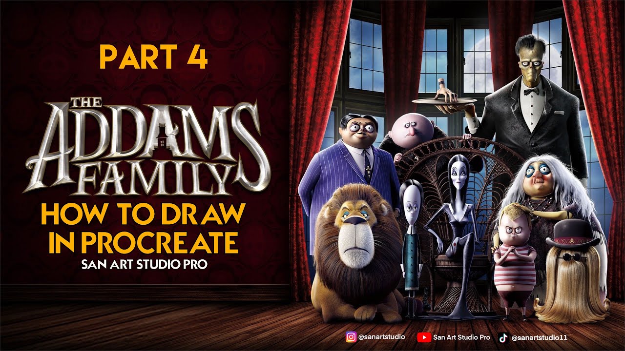 HOW TO DRAW The Addams Family, Part 4 - YouTube