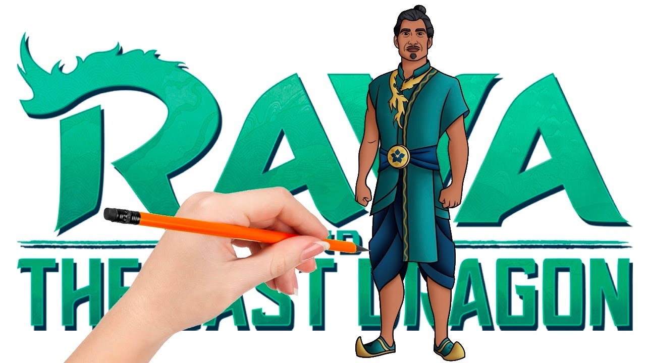 How to draw Chief Benja, Raya's father from Raya and the last Dragon ...