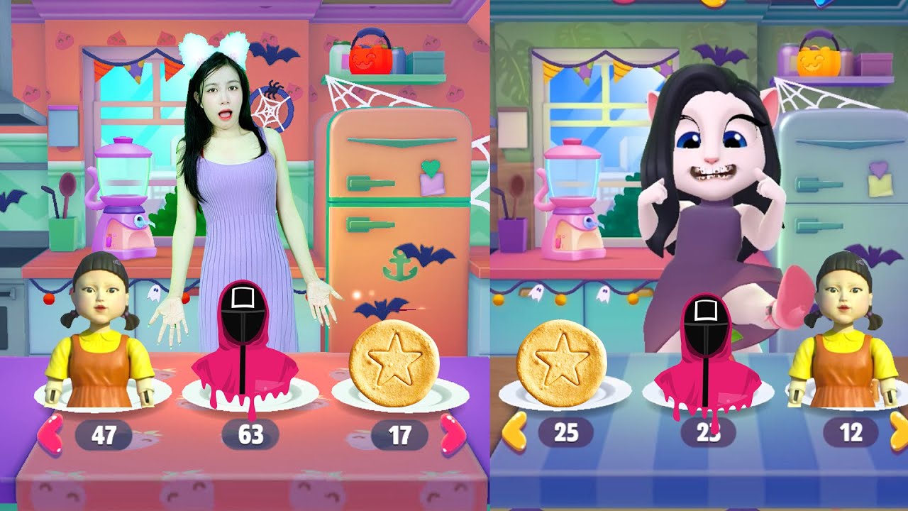 Imitate Angela Version Squid Game | My Talking Angela 2 In The Real ...