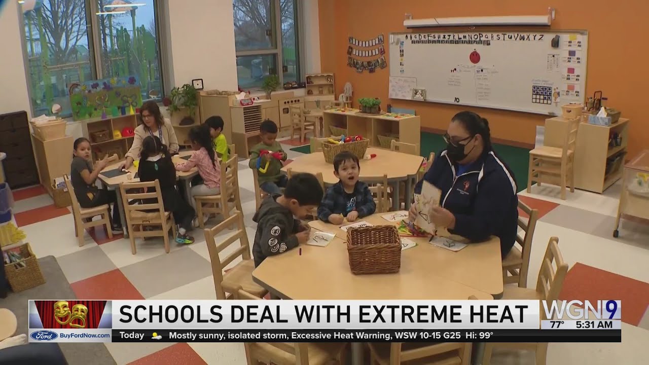 Schools deal with extreme heat warning - YouTube
