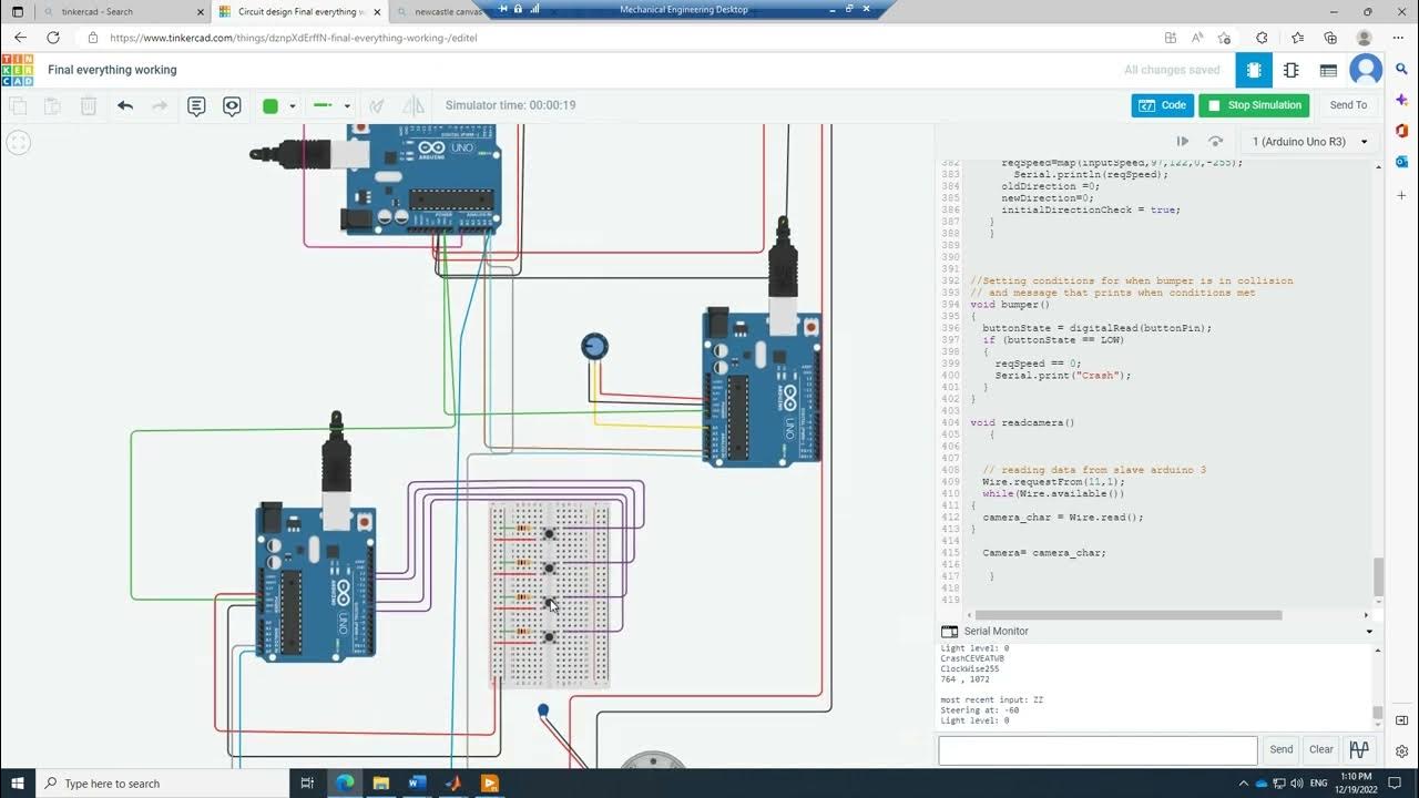 mec3027 autonomous car tinkercad and labview - YouTube