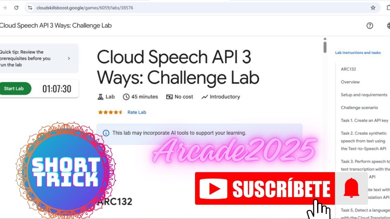 cloud speech API 3 Ways:Challenge Lab #googlecloud #google #swags #like #arcade #subscribe # ...