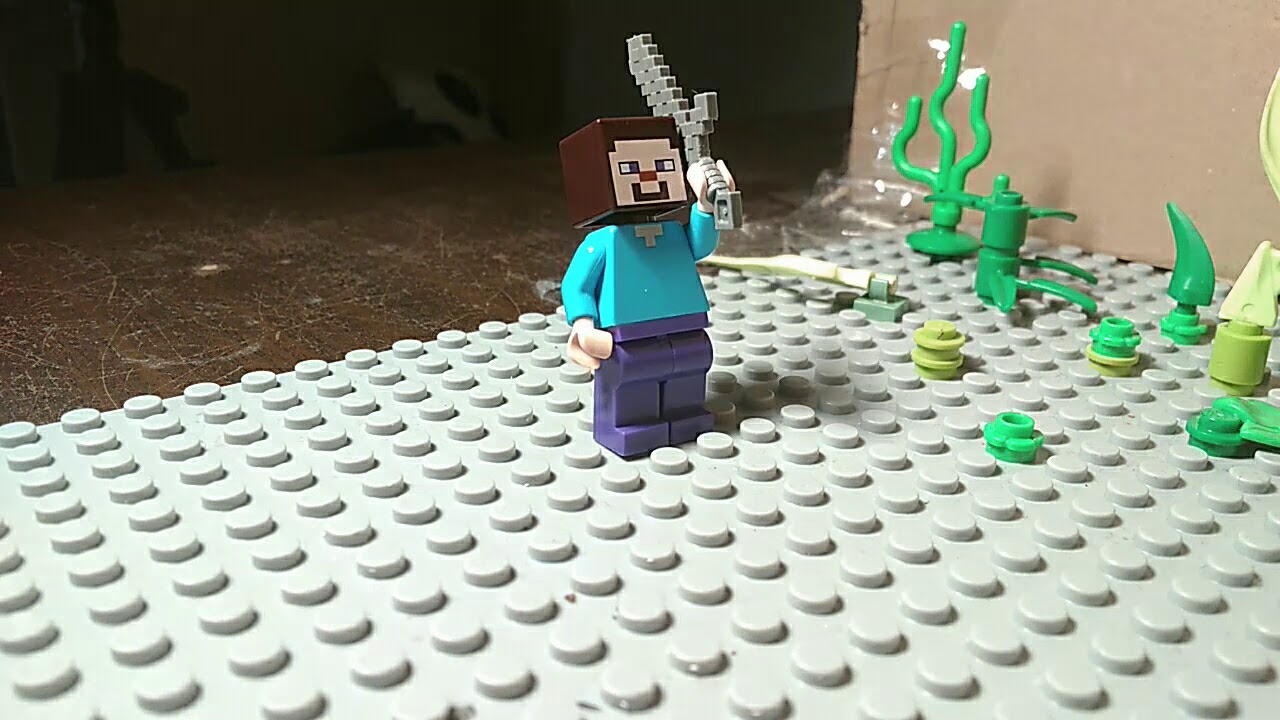 Lego minecraft Steve vs Skeleton - YouTube