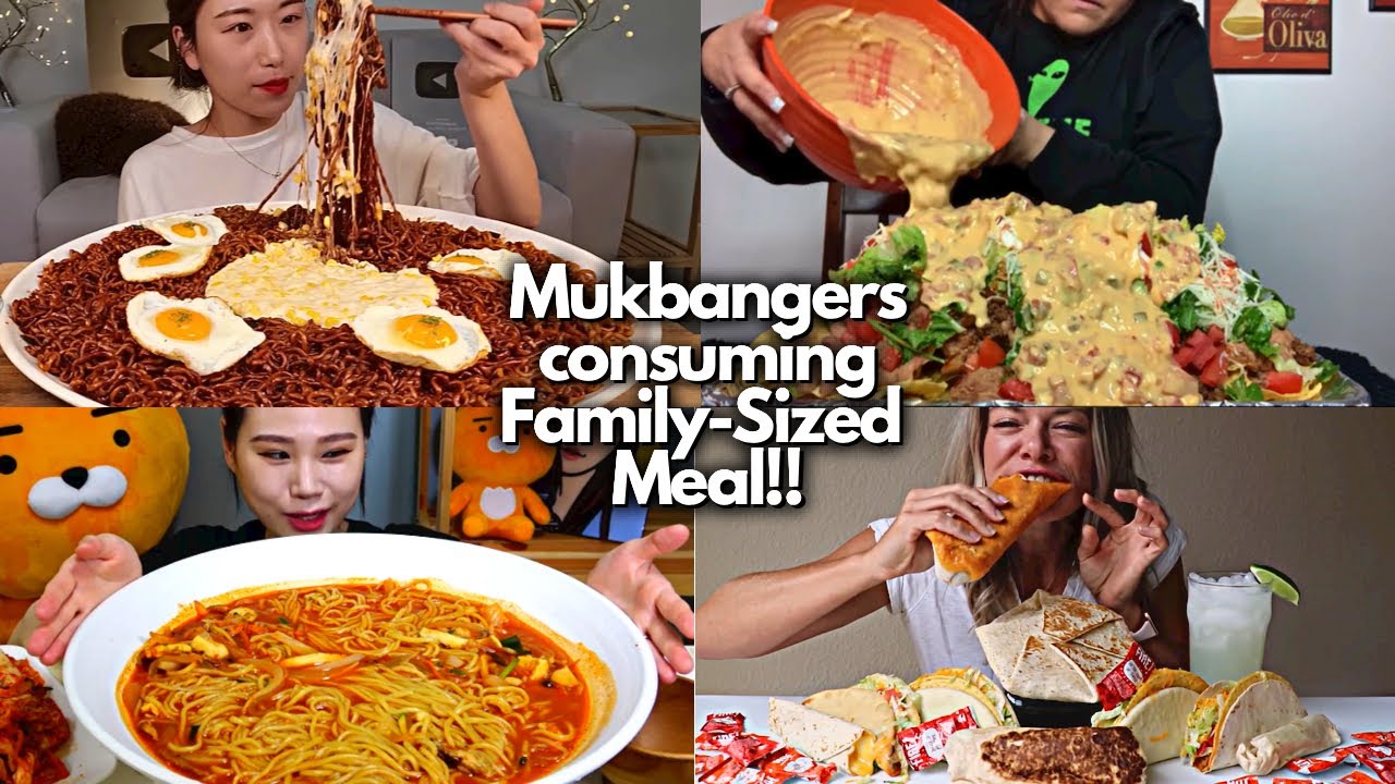 Mukbangers consuming Huge Meal that can feed a Whole Family!! 👨‍👩‍👧‍👦⛔️ ...