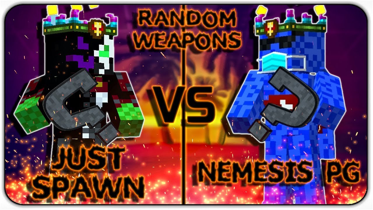 Pixel Gun 3D - JustSpawn VS Nemesis PG (Random Weapons Duel) - YouTube