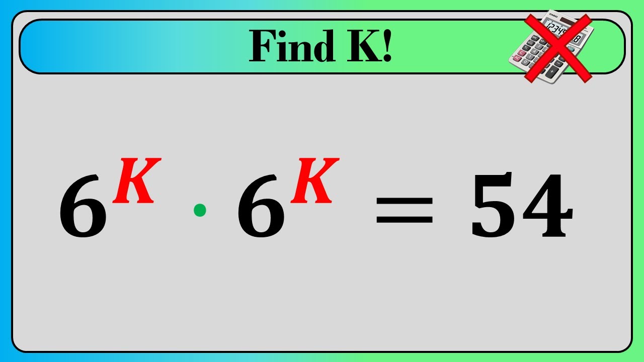 Nice logarithmic Math Problem | Find the Value of K | Olympiad - YouTube
