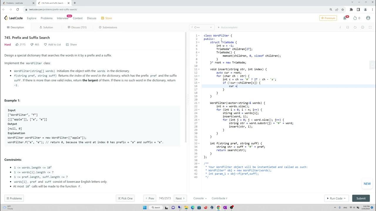 745 prefix and suffix search - YouTube