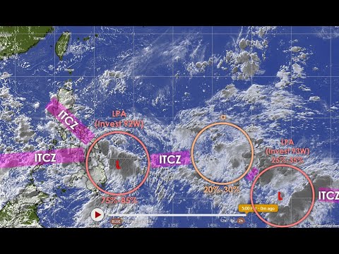 Low Pressure Areas (Invest 92W & Invest 93W) & Trough ‘a’| Weather Vlog ...