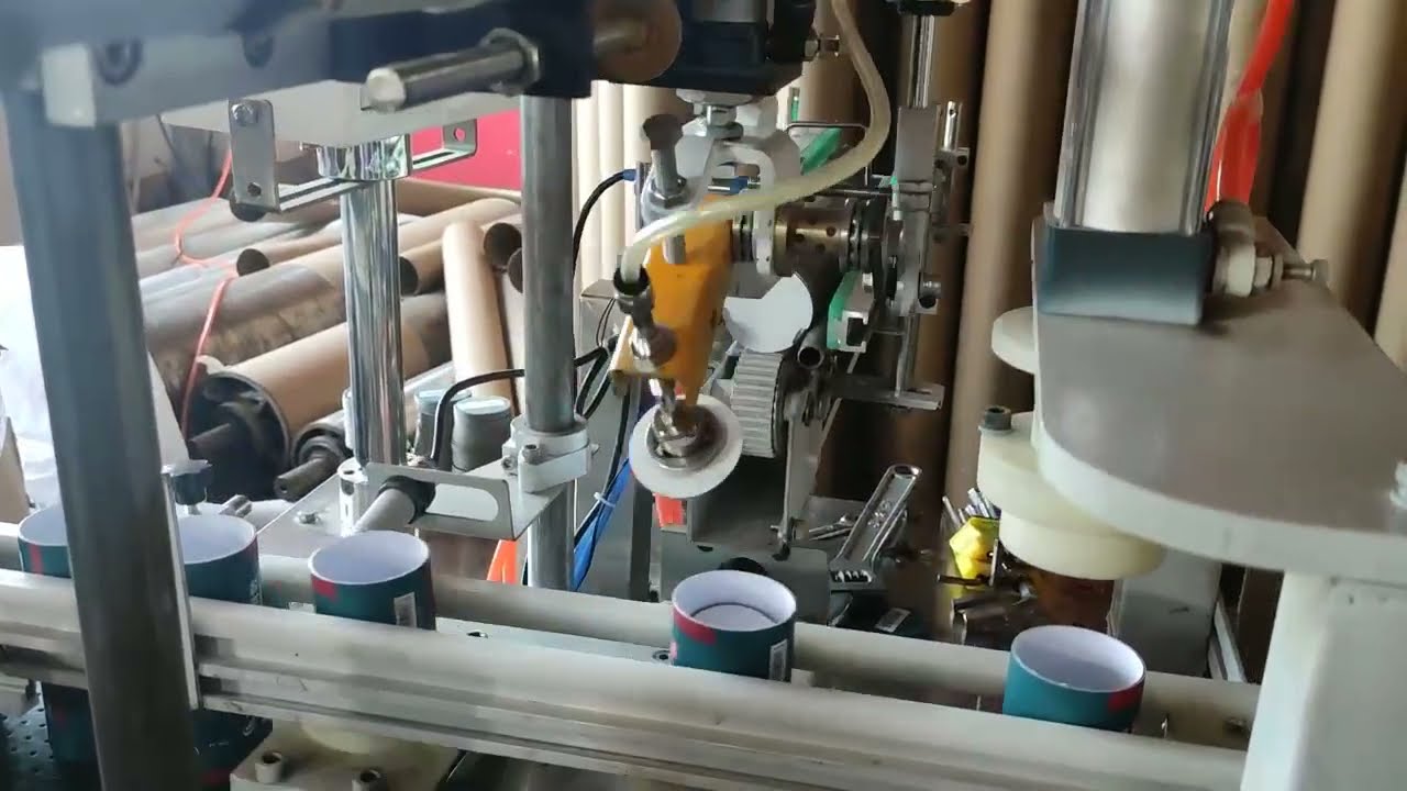 Automatic Paper Tube Round Cardboard Disc Inserting Pressing Machine ...