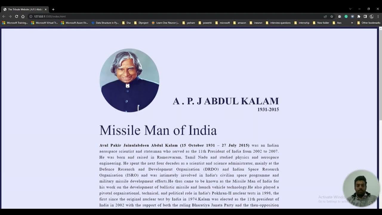 Web Development Project1-Single page Tribute Website for Beginners(HTML/CSS) - YouTube