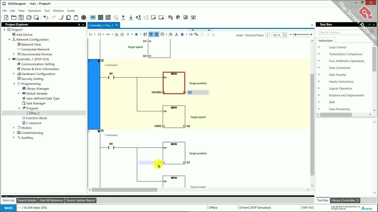 DELTA PLC DIADESIGNER [ Setting single-axis output parameters in the position (TPWS) instruction ...