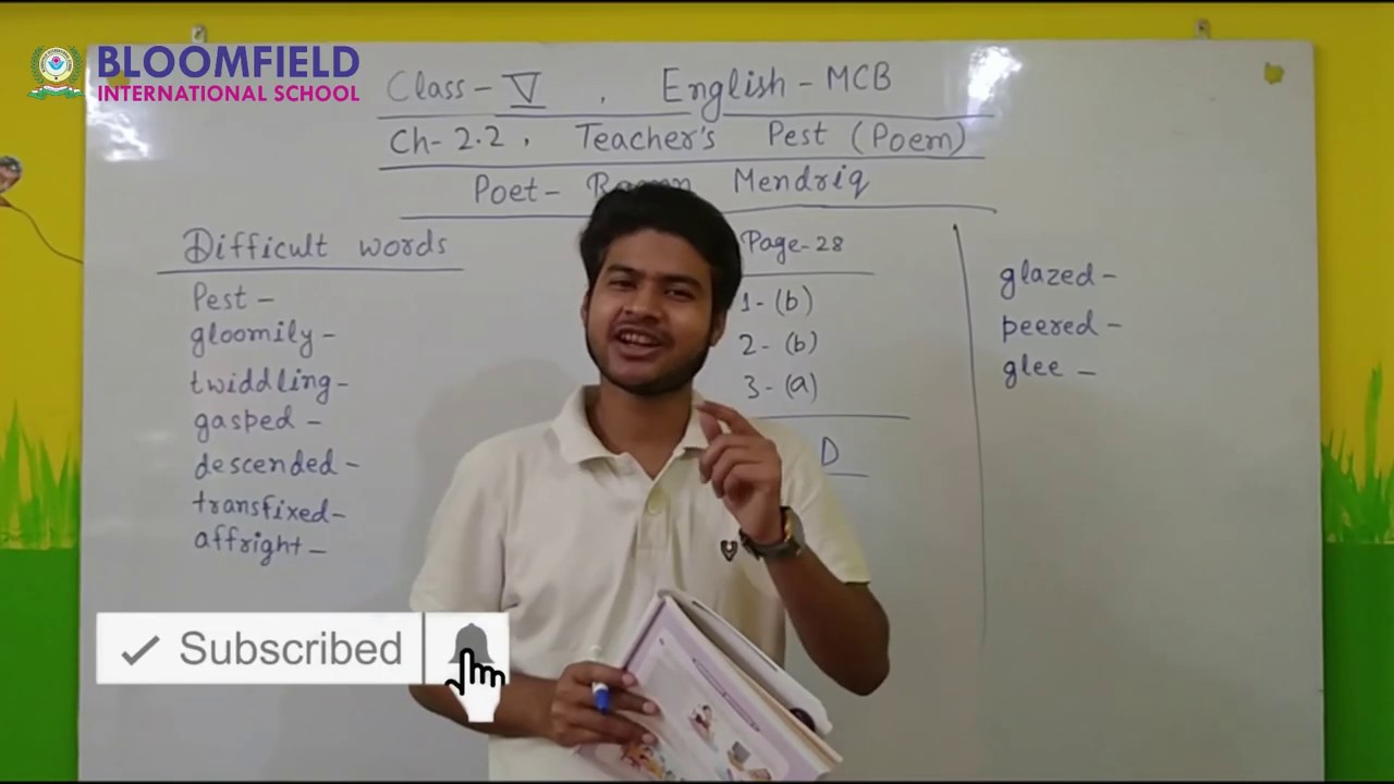 Teacher's pest class 5 english poem chapter 2.2 - YouTube