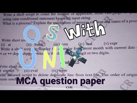 VTU Operating system with Unix MCA question paper - YouTube