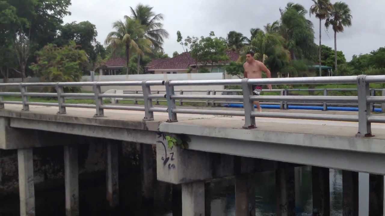 fail jumping over a bridge - YouTube