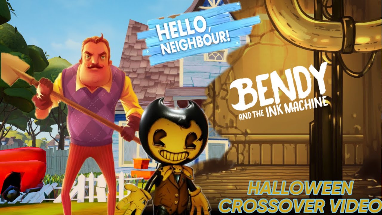 Bendy and the Ink Machine and Hello Neighbor Halloween Crossover - YouTube