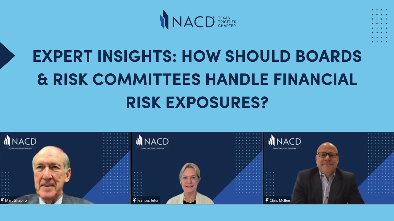 How Should Boards & Risk Committees Handle Financial Risk Exposures ...