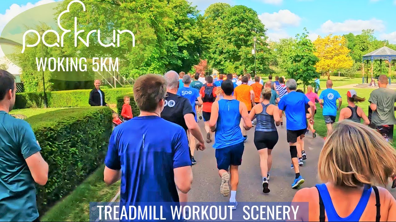 5KM Woking Parkrun | Virtual Run ASMR | Treadmill Workout Scenery ...