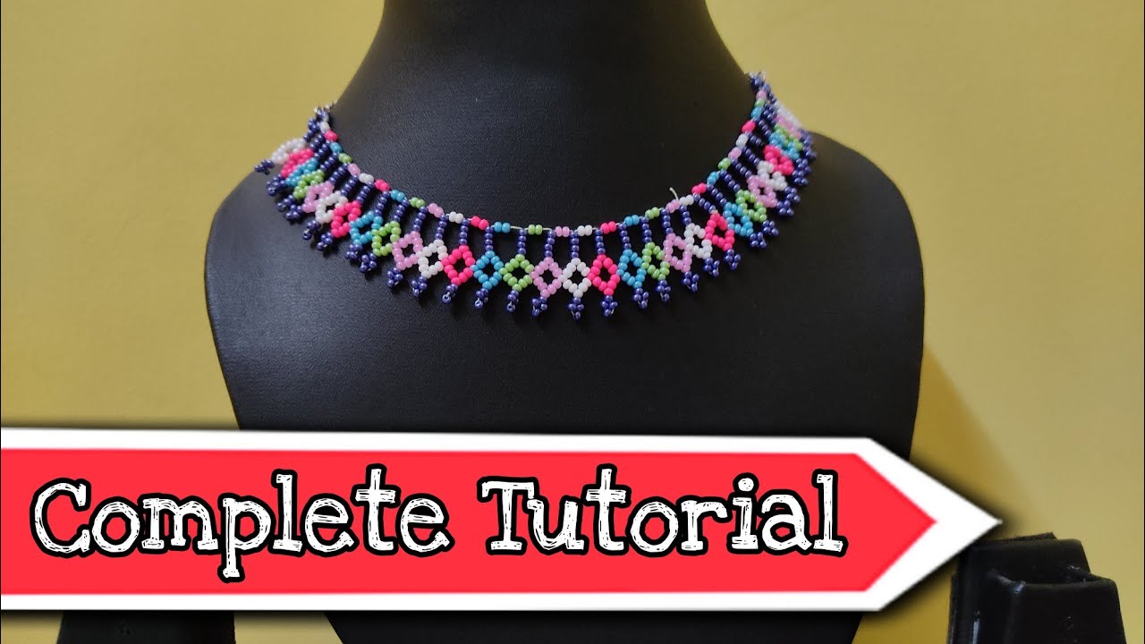 beads necklace tutorial - YouTube