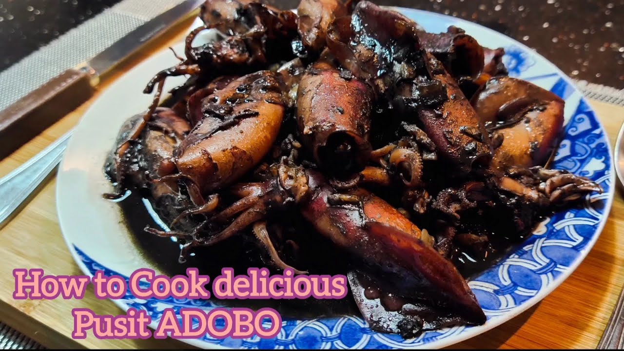 how to cook adobong pusit - YouTube