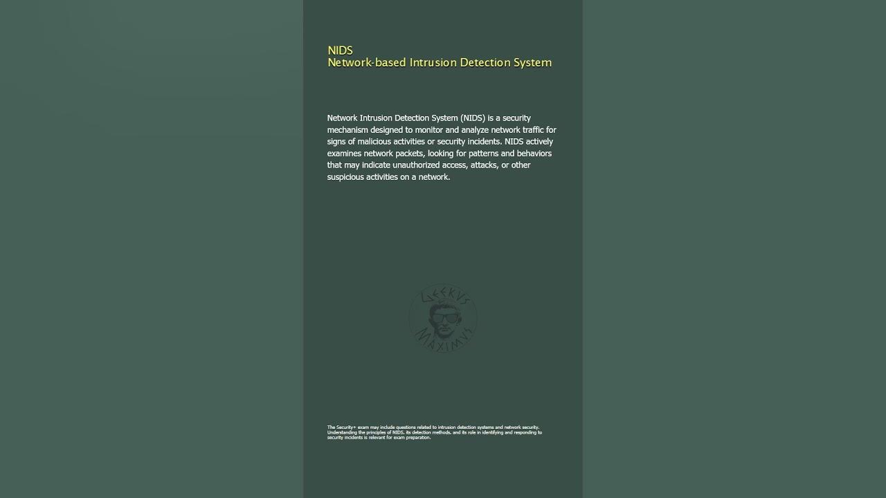 NIDS - Network-based Intrusion Detection System - Security+ - YouTube